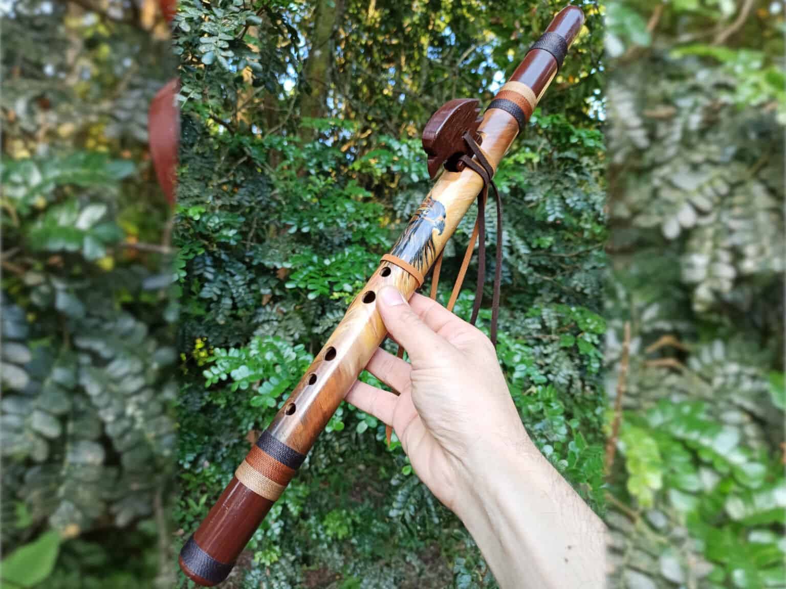 Flauta Estilo Nativa Americana - Série Totens - Águia | Flauta Nativa Ashar
