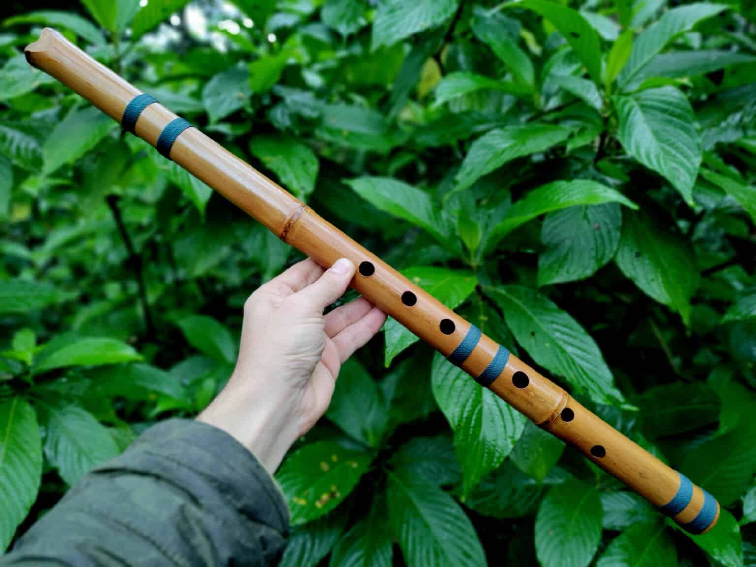 Flauta Estilo Mojave - B Baixo - Bambu Natural | Flauta Nativa Ashar
